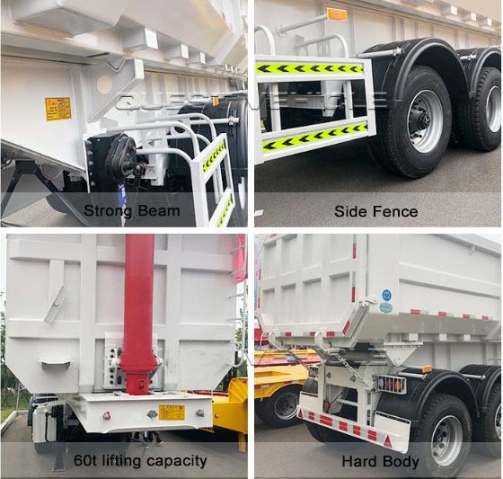 60tons 3 axles tipper semi-trailer